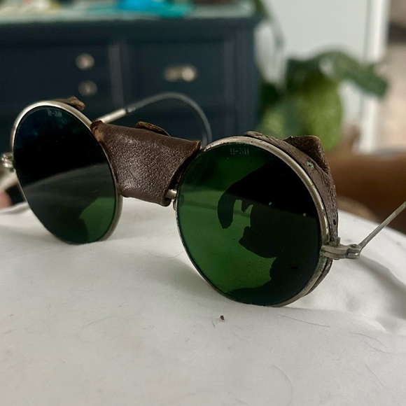 Other | Wwii Flight Glasses Green Lens Goggles Pilot Aviator Steampunk ...